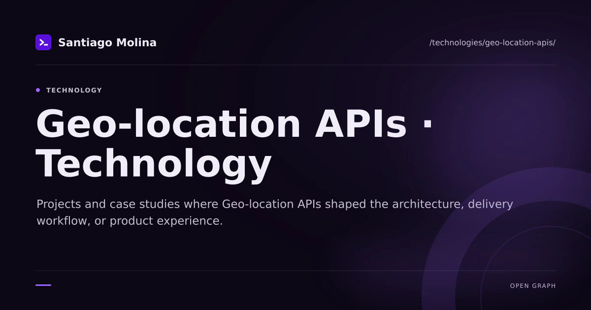 Geo-location APIs · Technology — Santiago Molina